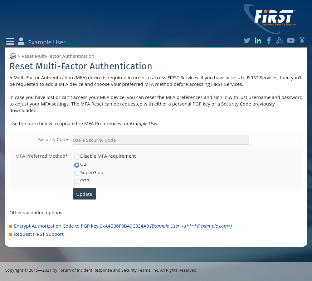 FIRST Portal and Identity Solution